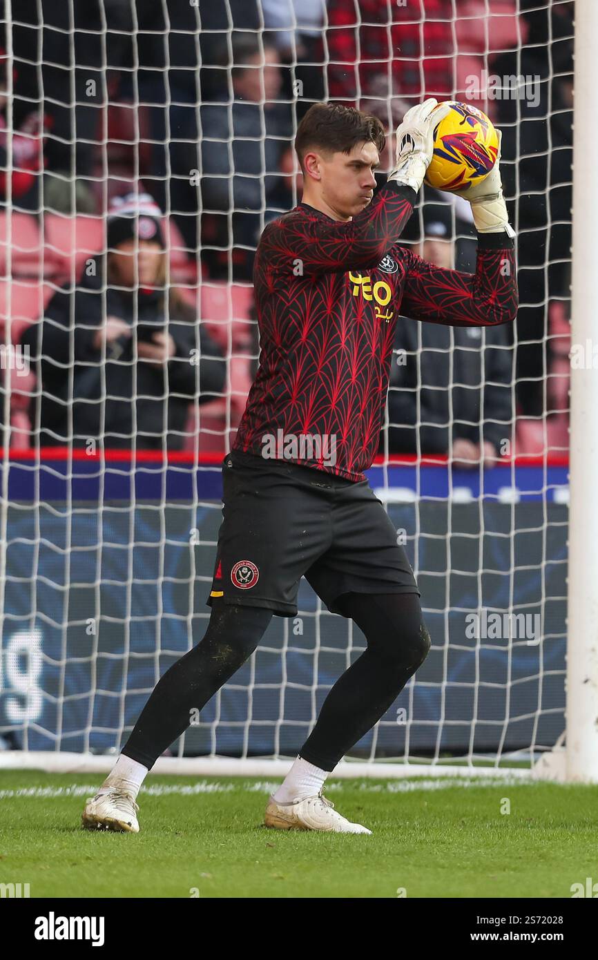 Sheffield, UK. 18th Jan, 2025. Michael Cooper Of Sheffield United warm ...