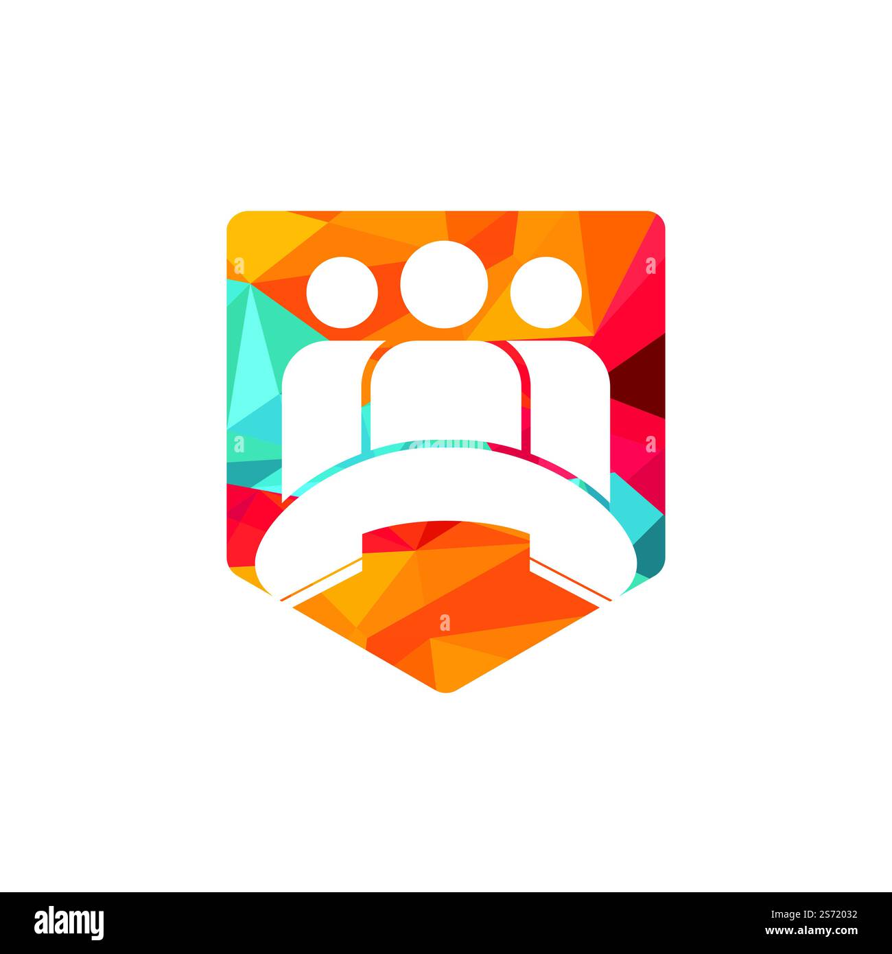 Call people vector logo design. Handset and people icon design Stock ...
