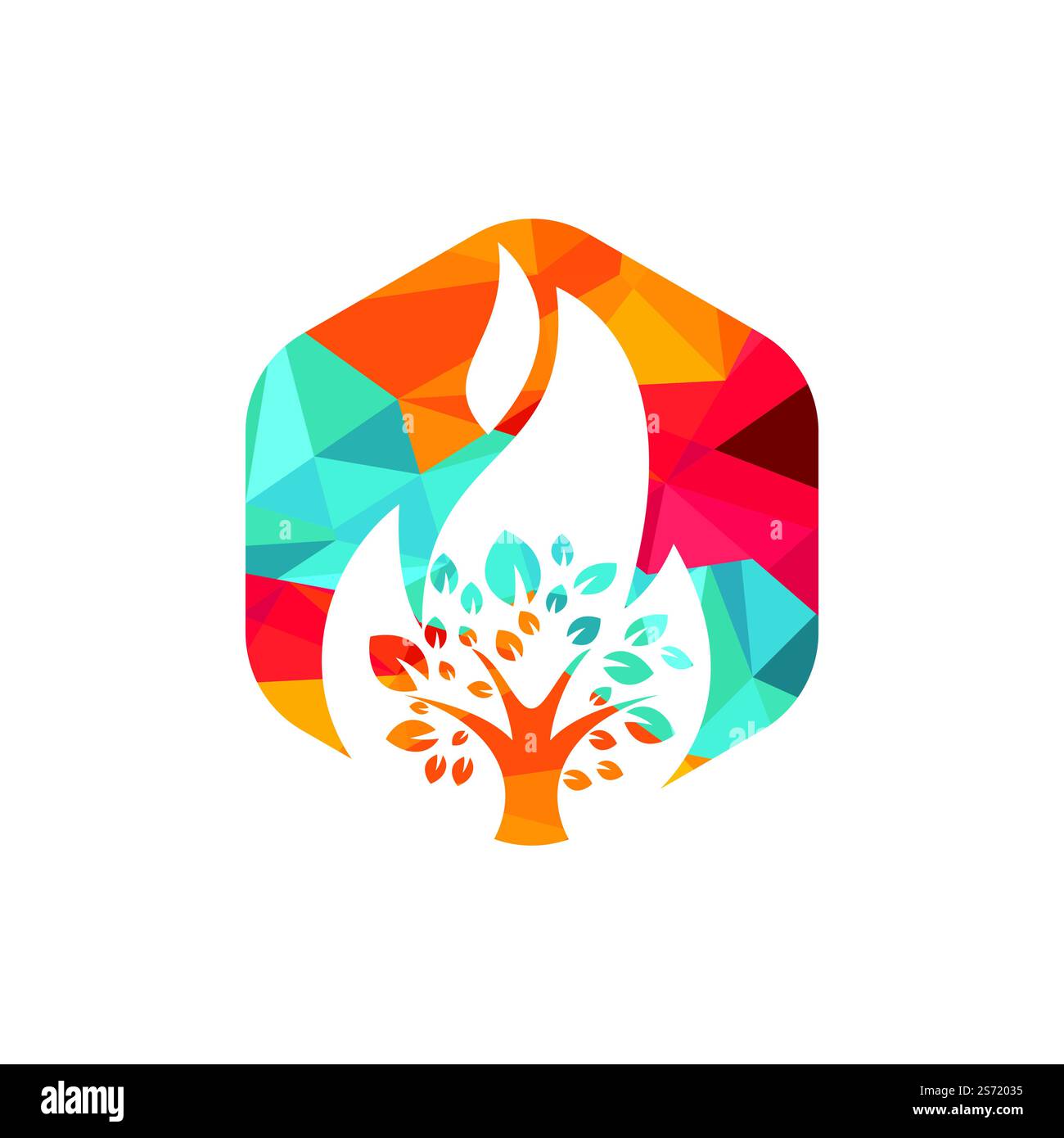 Fire Tree vector logo design template Stock Vector Image & Art - Alamy