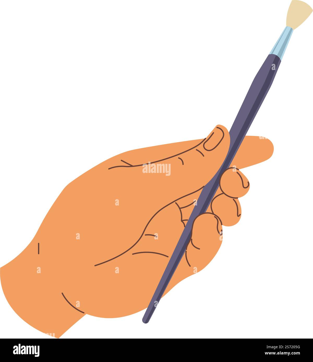 Painters and artists tools for creating drawings, isolated hand holding ...