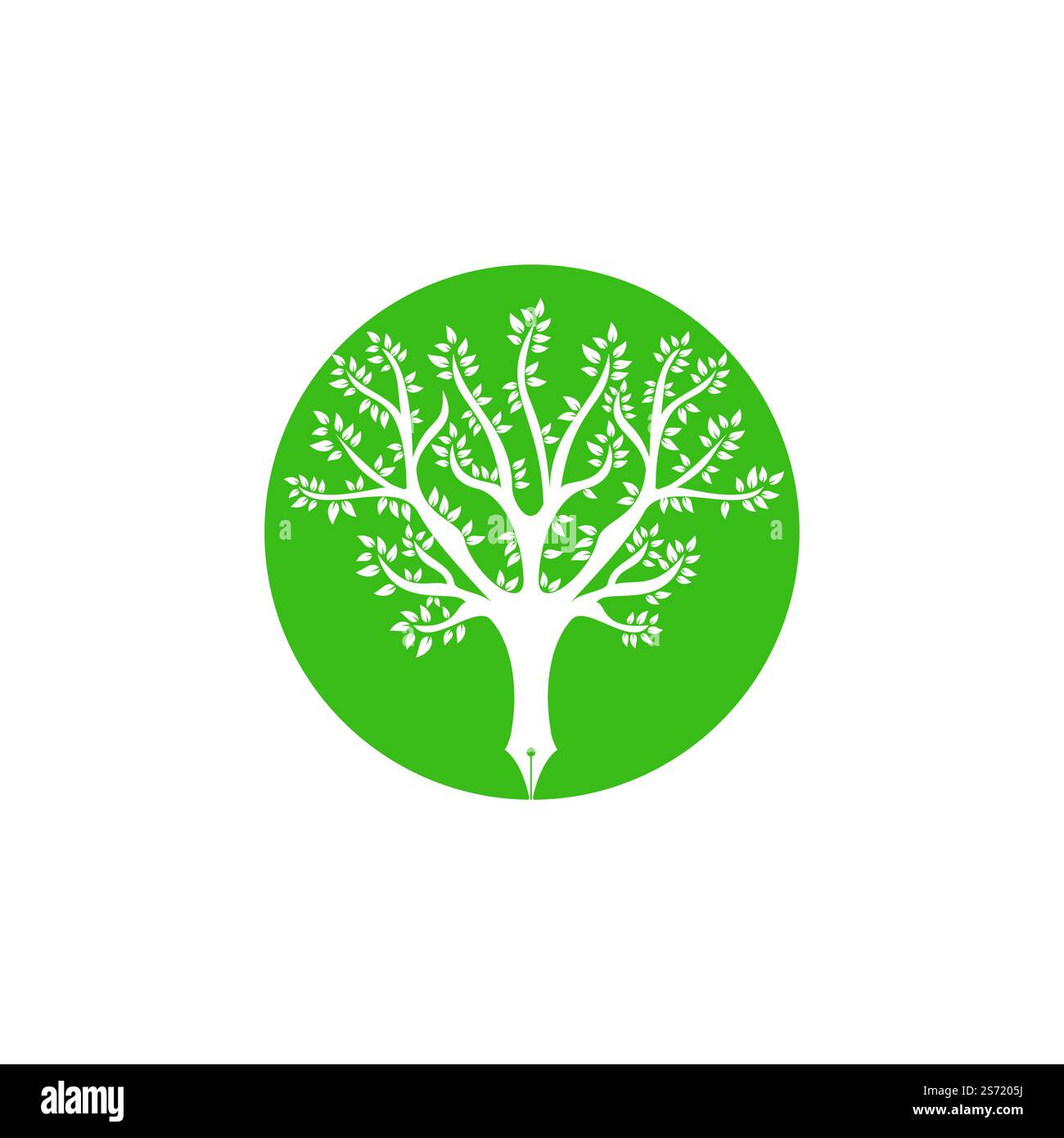 Tree pen vector logo design template. Writer and nature logo concept ...