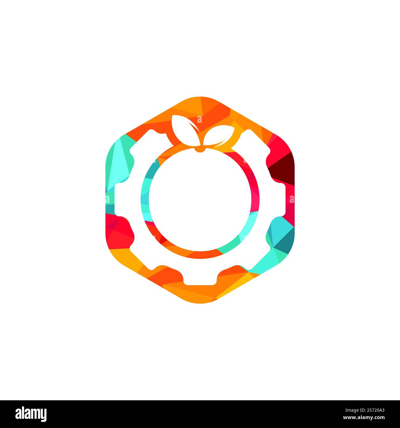 Gear with fresh orange logo design. Cog wheel and fruit vector icon ...