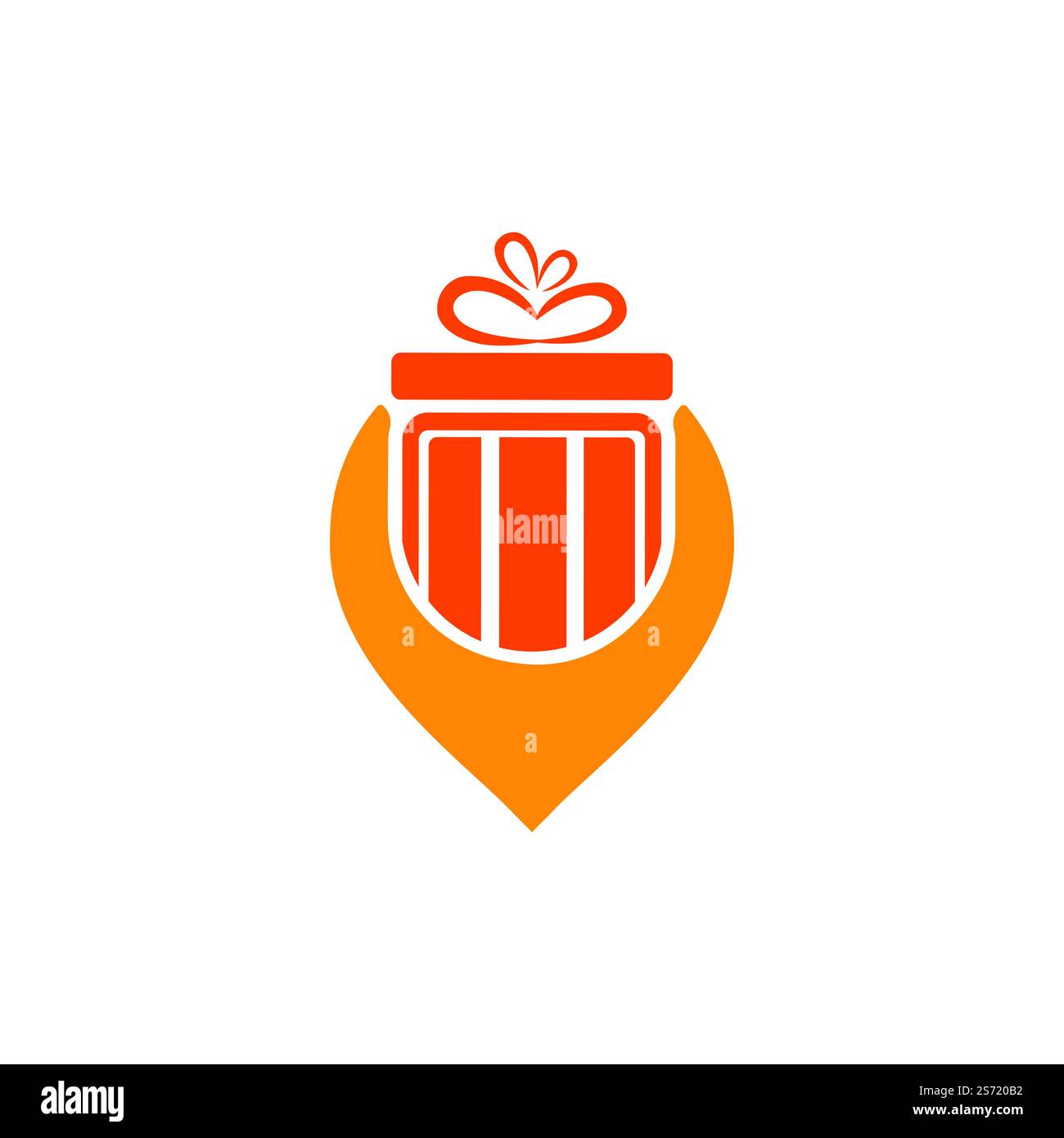 Pin gift vector logo design. Present and gps locator symbol or icon ...