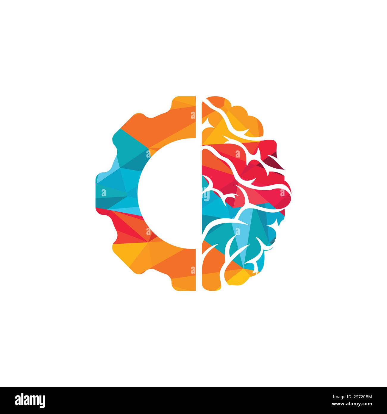 Brain and gear cog logo design. Education and mechanic symbol or icon ...