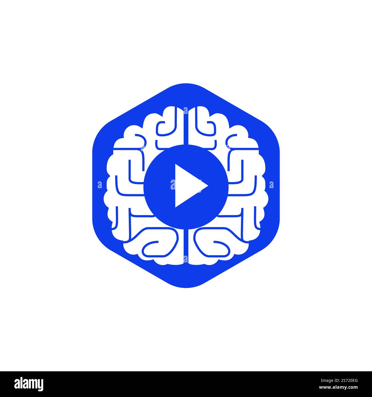 Brain media player vector logo design. Mind play logo template design ...