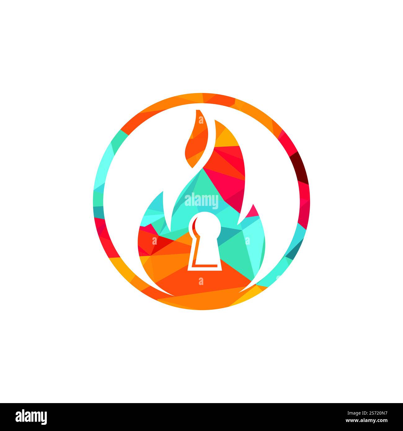 Fire padlock key logo design template. Fire flame key logo icon Stock ...