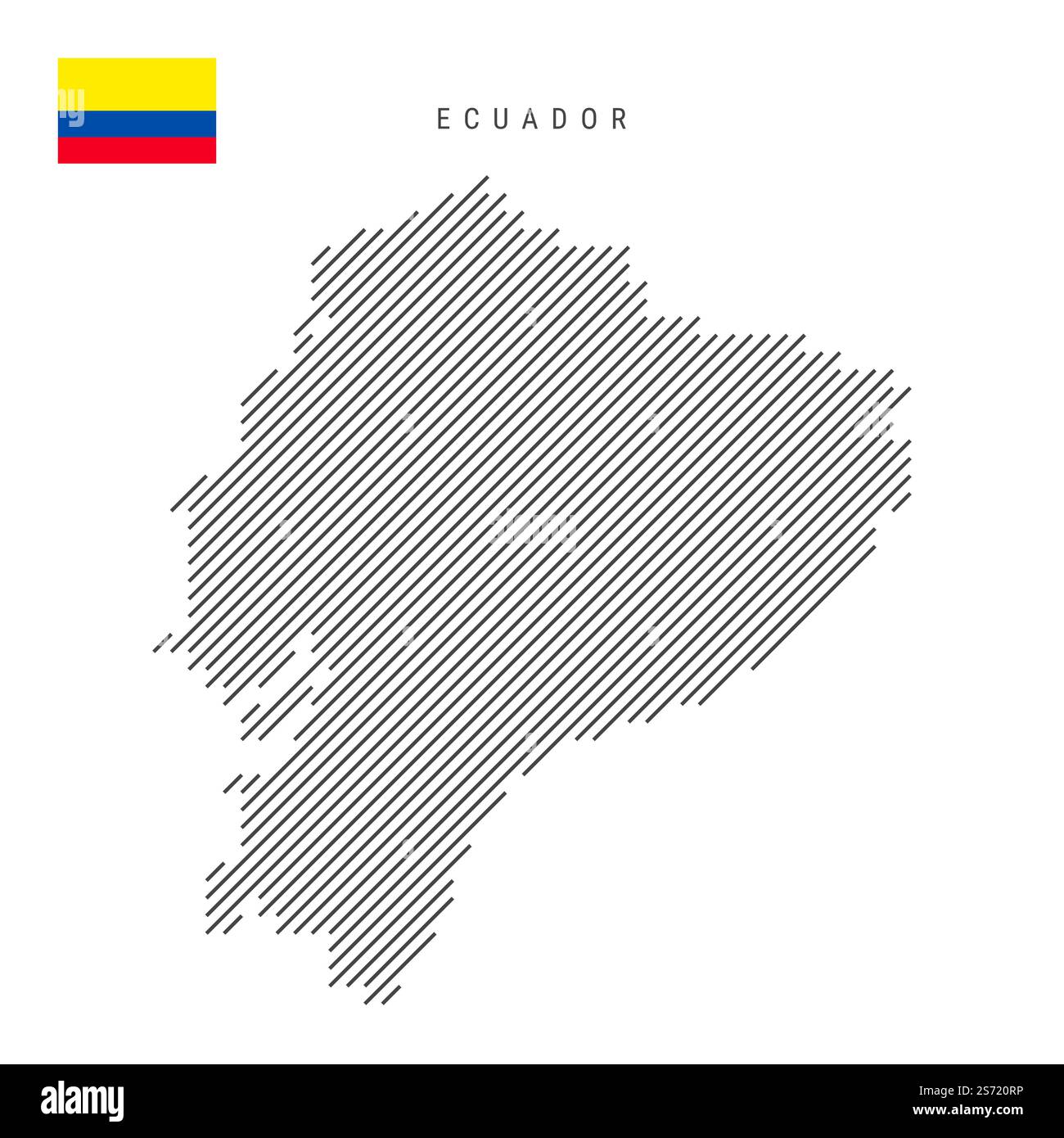 Ecuador map from pattern of black slanted parallel lines. Ecuadorian ...