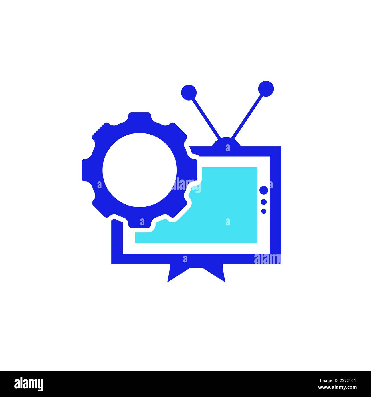 Television Gear vector logo design. TV repair logo. Television and ...