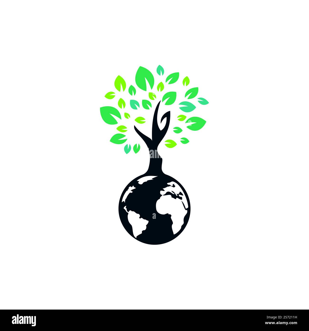 Globe tree vector logo design template. Planet and eco symbol or icon ...
