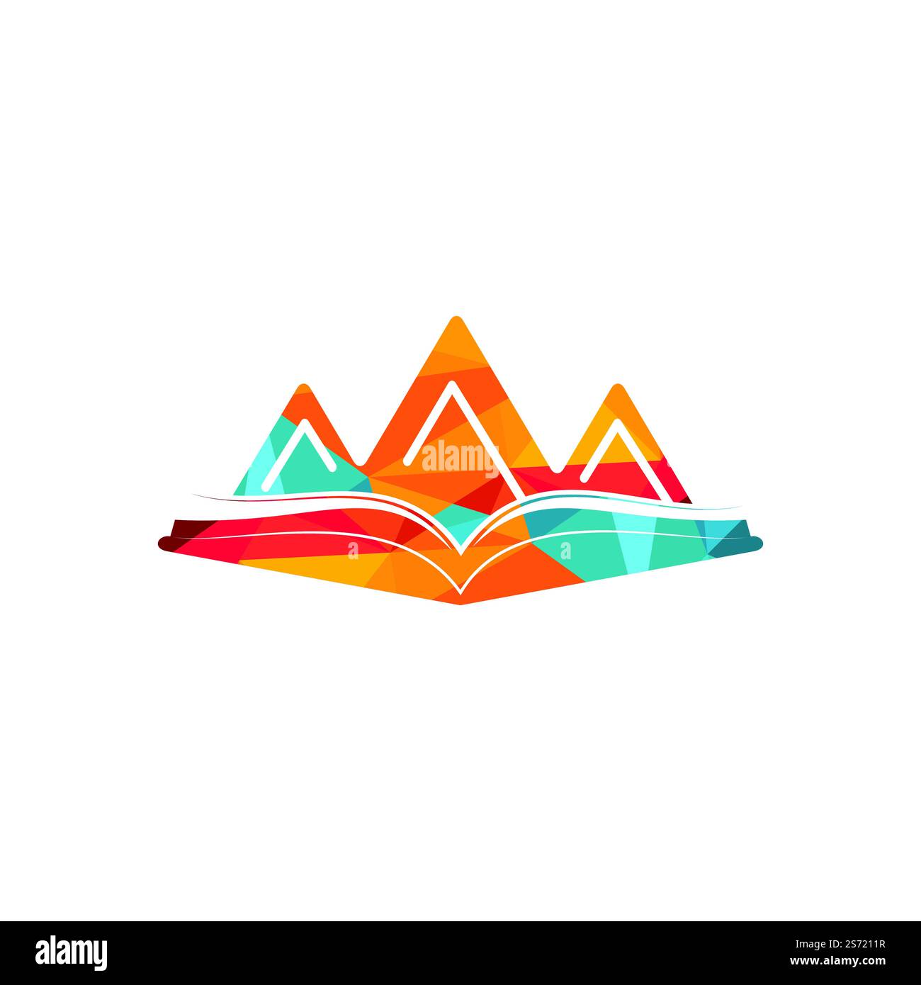 Mountain book vector logo design. Nature and bookstore symbol or icon ...