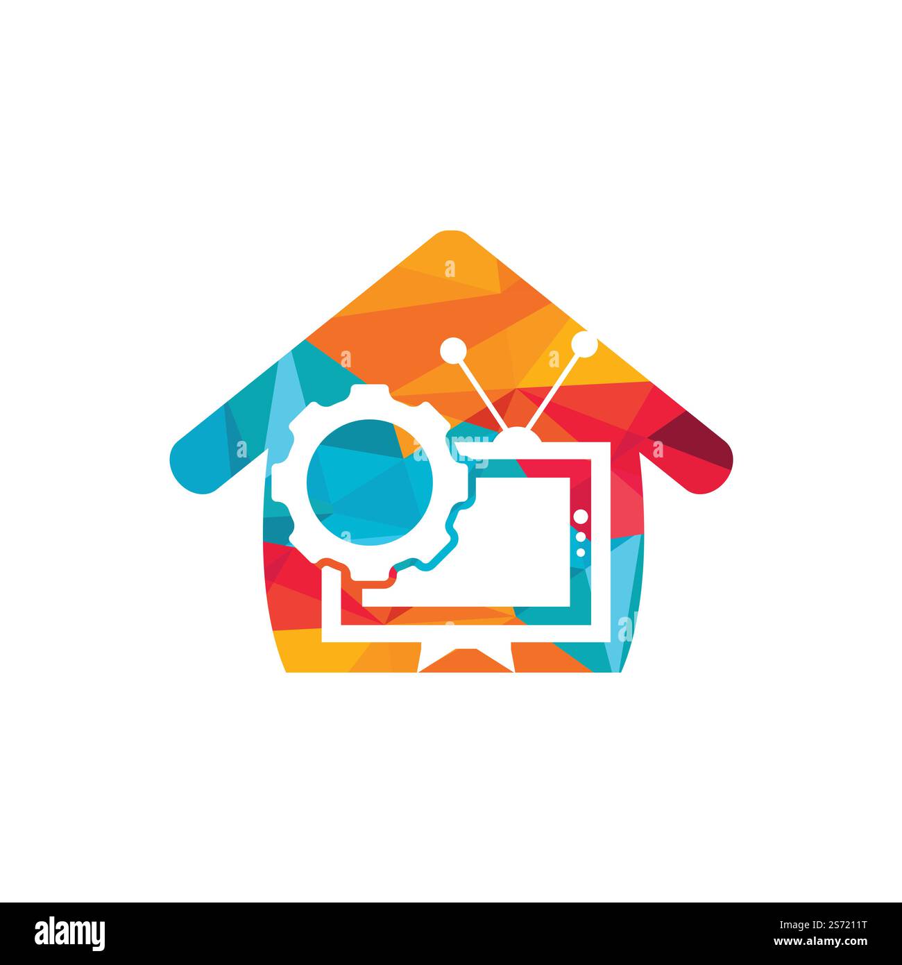 Television Gear vector logo design. TV repair logo. Television and ...