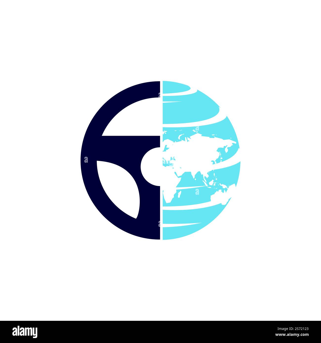 Drive world vector logo design. Steering wheel and world symbol or icon ...