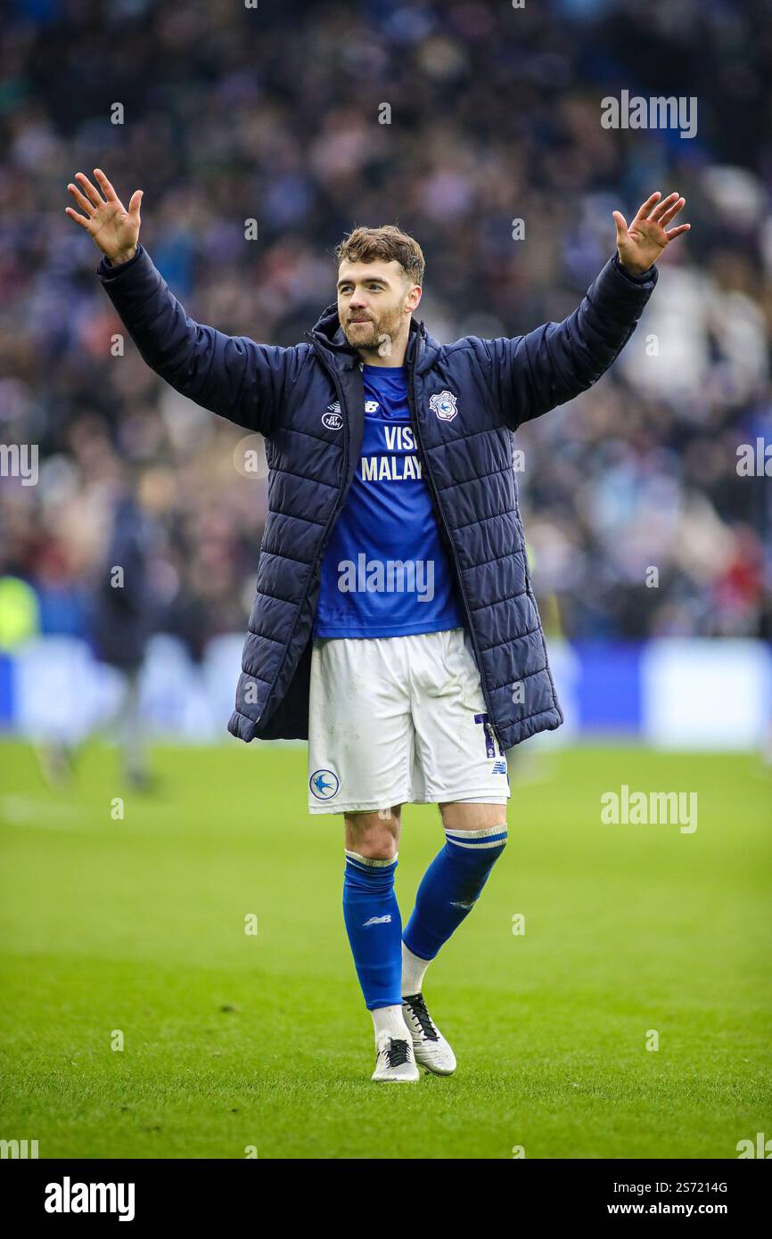 Cardiff, UK. 18th Jan, 2025. Calum Chambers of Cardiff City at the ...
