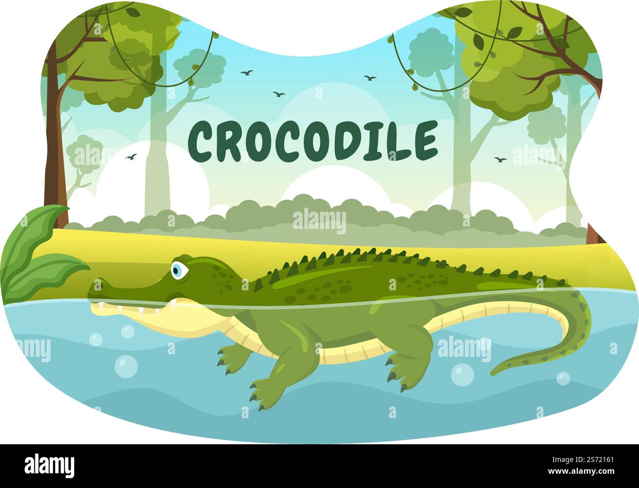 Set of Animal Reptile Template Hand Drawn Cartoon Flat Illustration ...