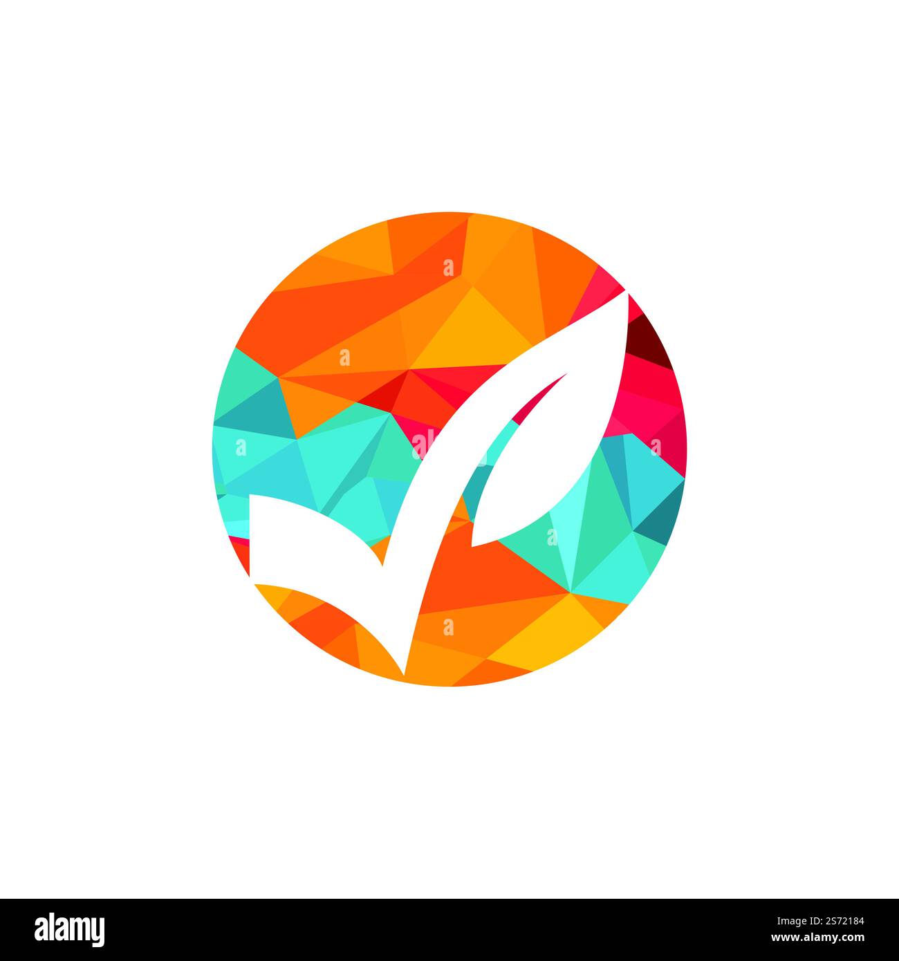 Organic check logo template illustration. Check leaf icon logo design ...