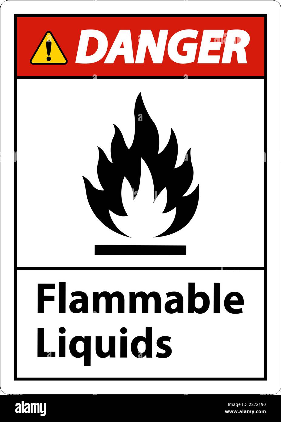 Danger Flammable Liquids Sign On White Background Stock Vector Image ...