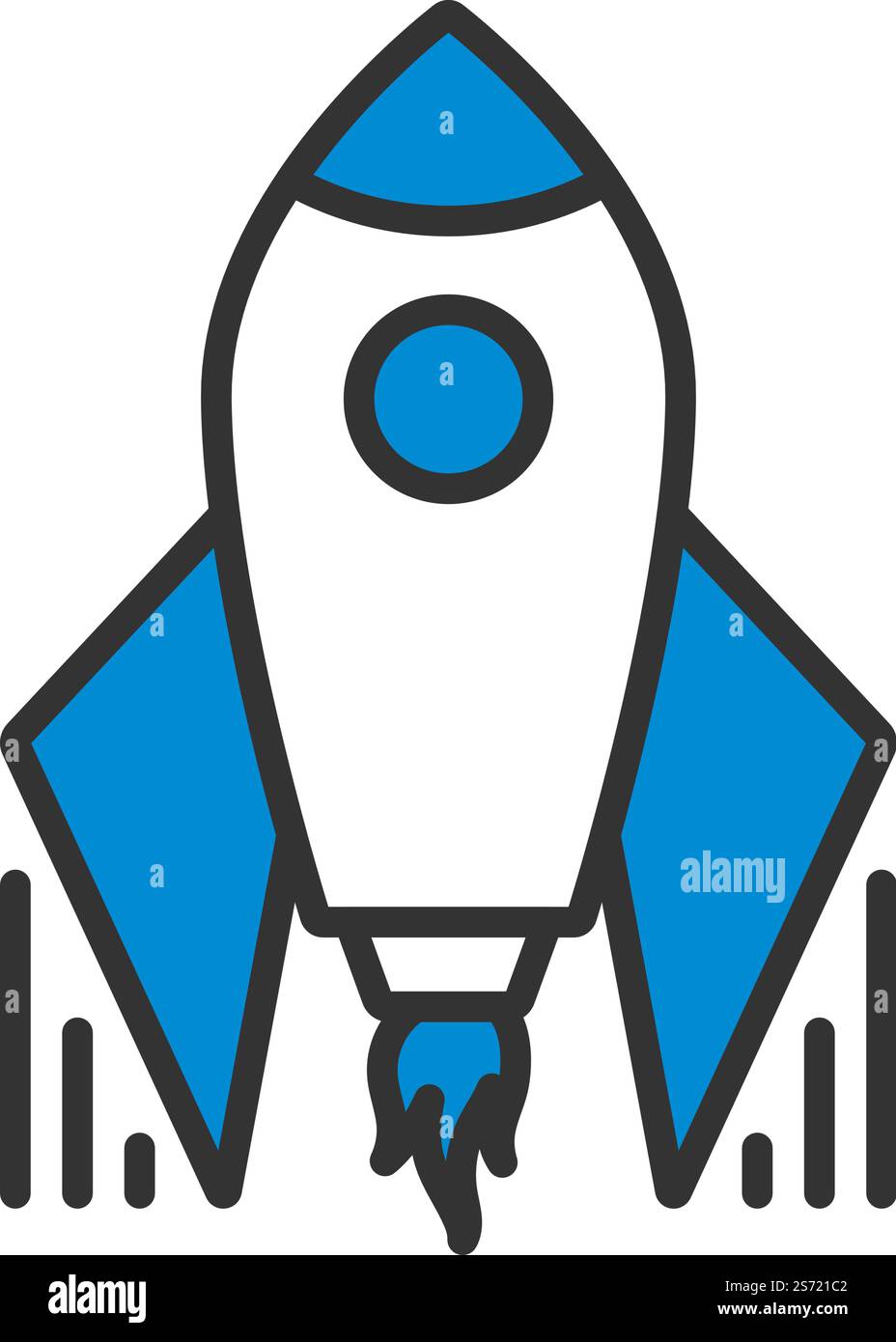 Startup Rocket Icon. Editable Bold Outline With Color Fill Design ...