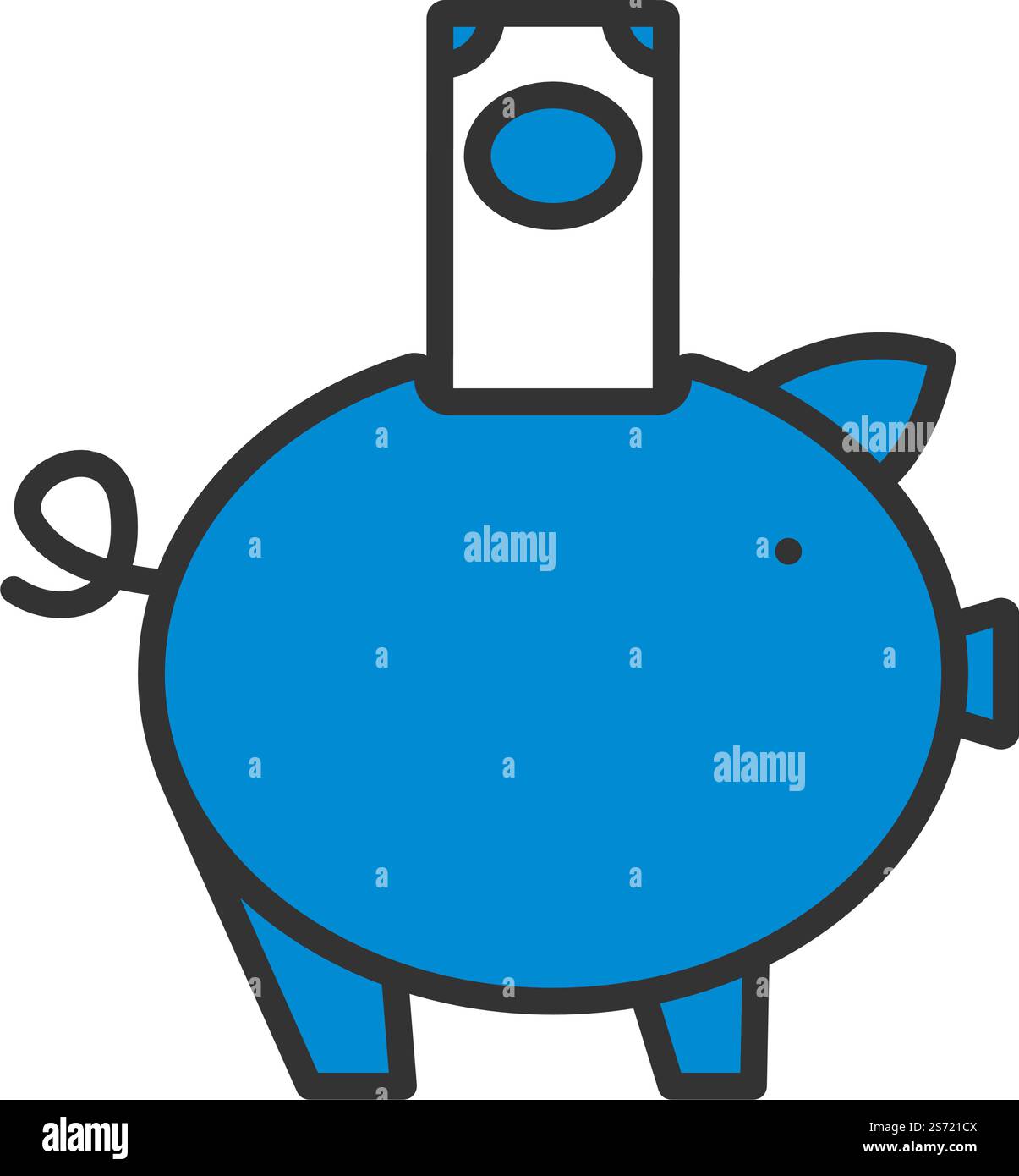 Piggy Bank Icon. Editable Bold Outline With Color Fill Design. Vector ...