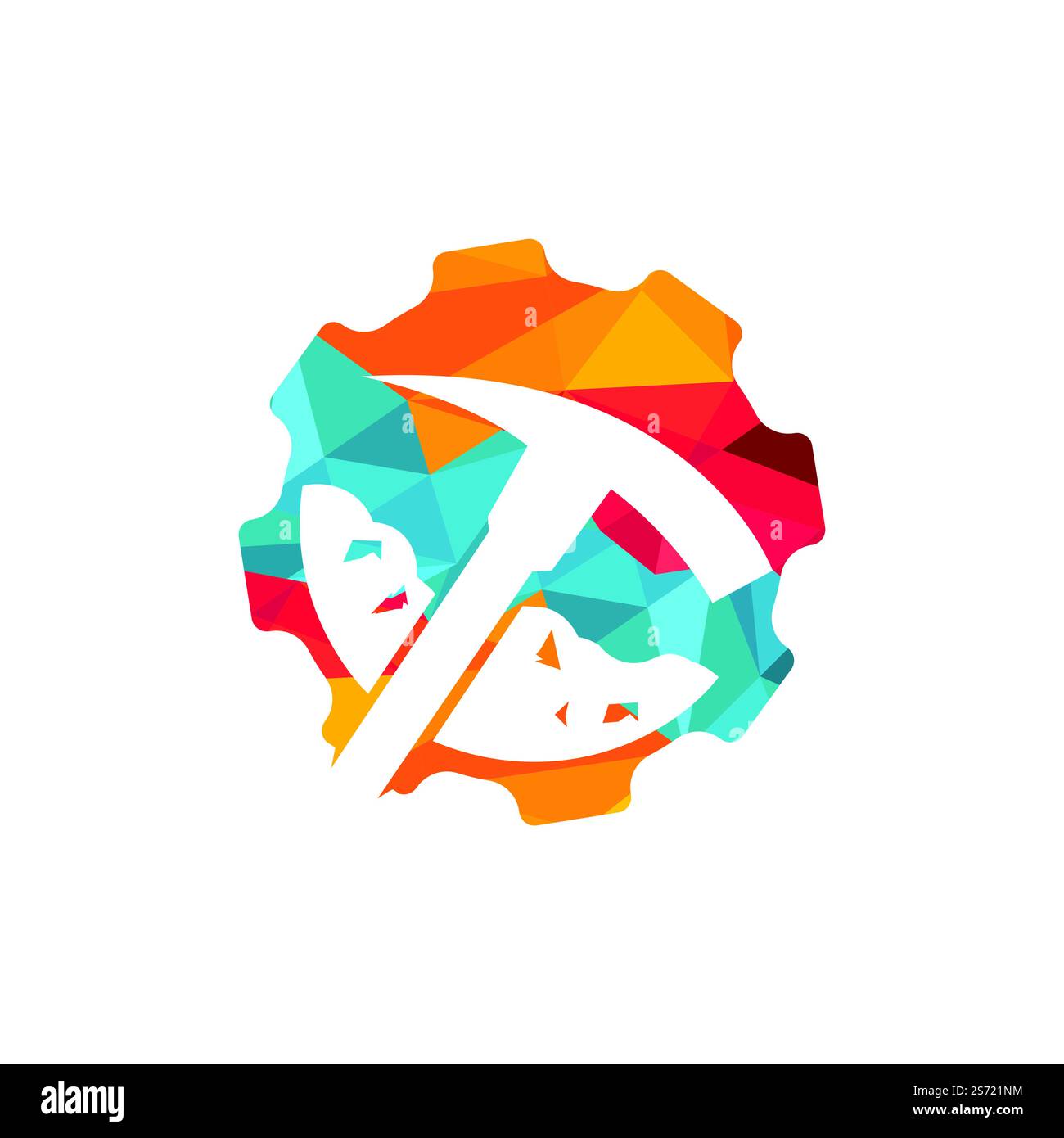 Mining logo template with Gear. Cog wheel and mining equipment icon ...