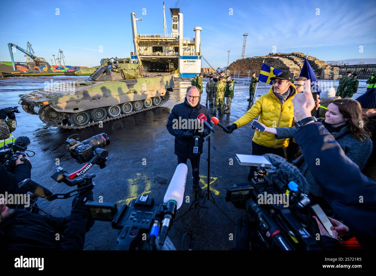 Riga, Latvia. 18th Jan, 2025. RIGA 2025-01-18 Andris Spruds, Latvia's ...