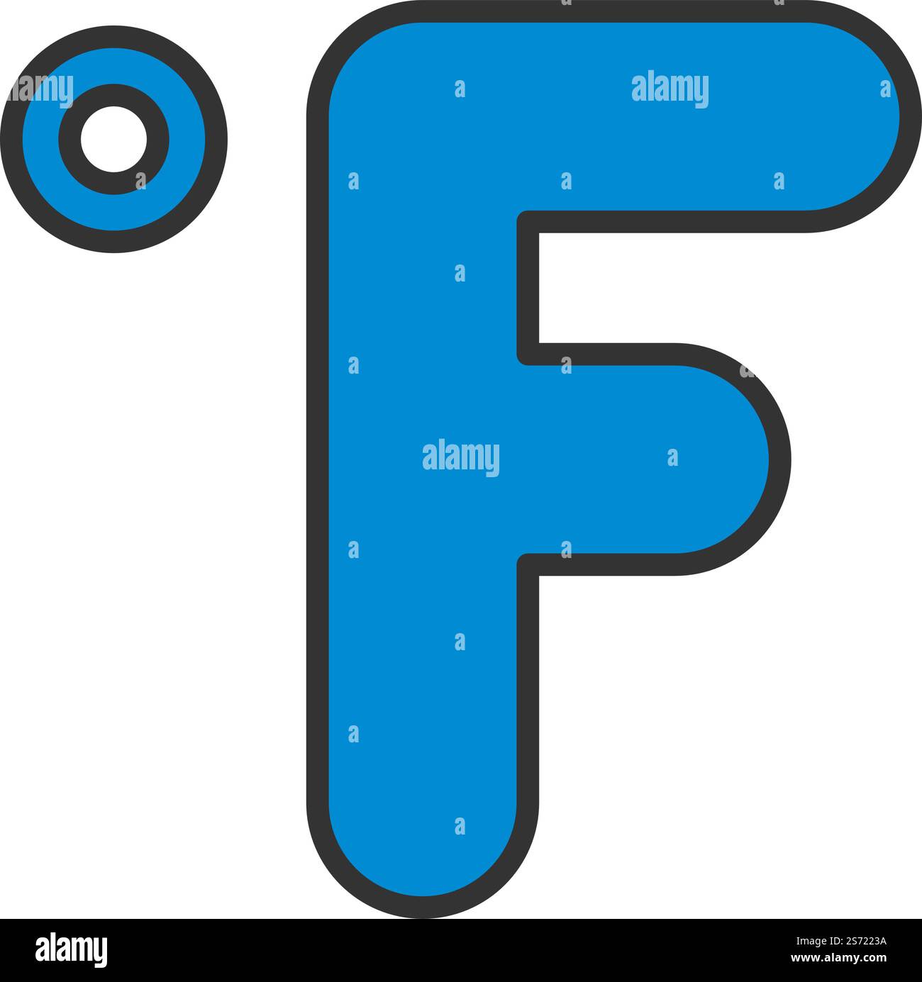 Fahrenheit Degree Icon. Editable Bold Outline With Color Fill Design ...