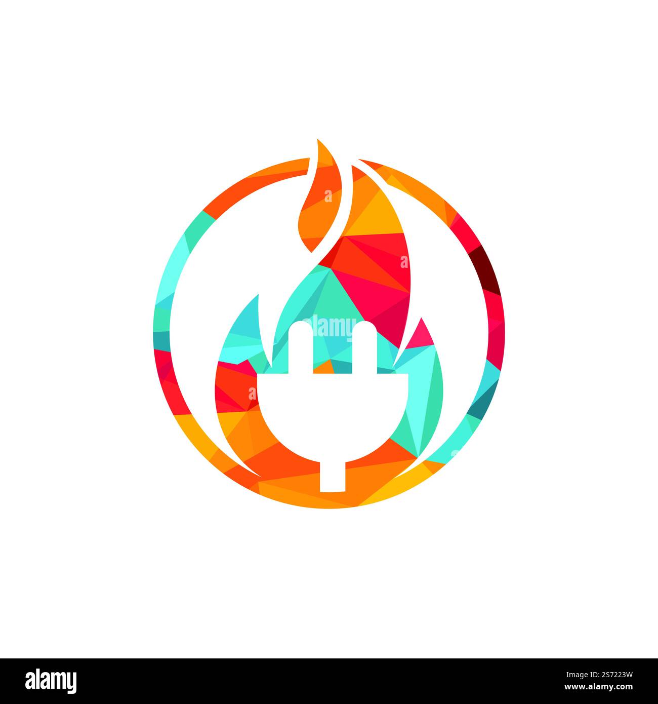 Electrical plug with fire icon logo design. Fire energy logo concept ...