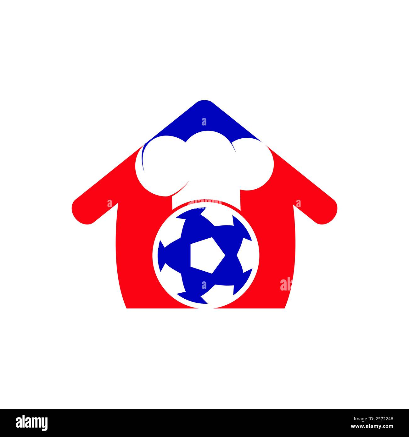 Soccer chef vector logo design. Soccer ball and chef hat with home icon ...