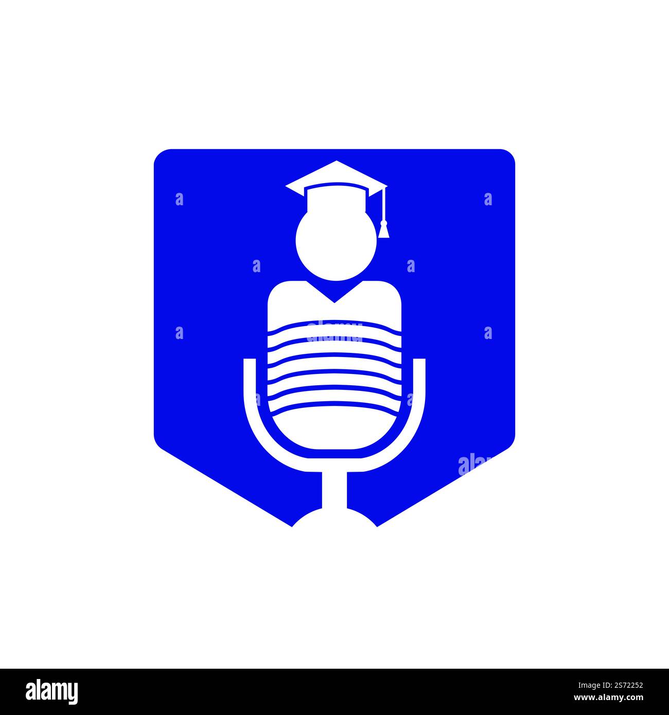 Student podcast vector logo icon symbol design. Education podcast logo ...