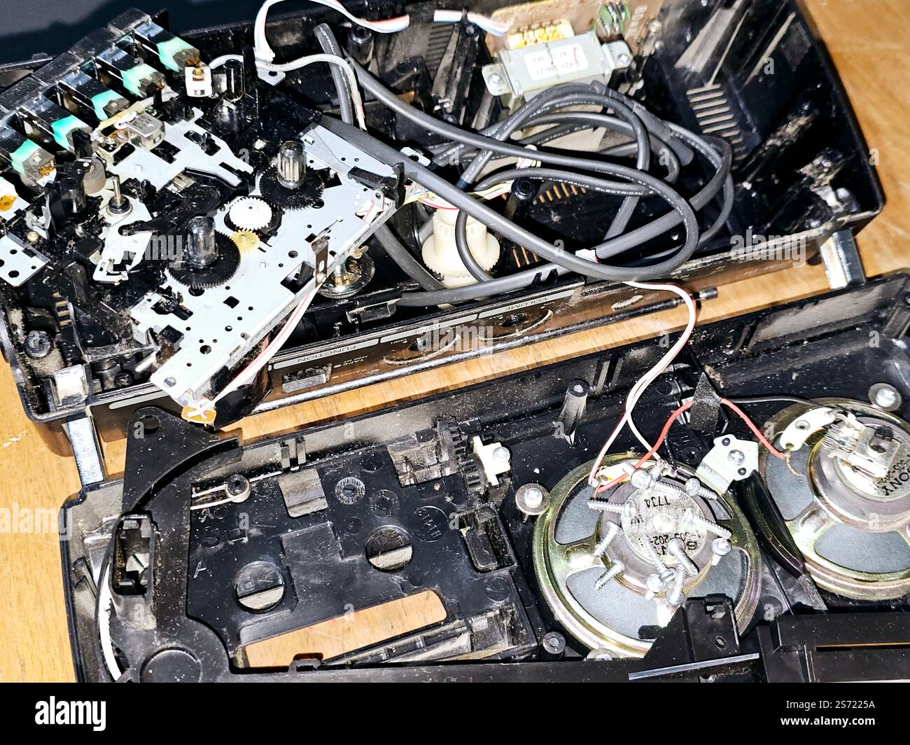 Cairo, Egypt, December 29 2024: Maintenance of an old Sony radio ...