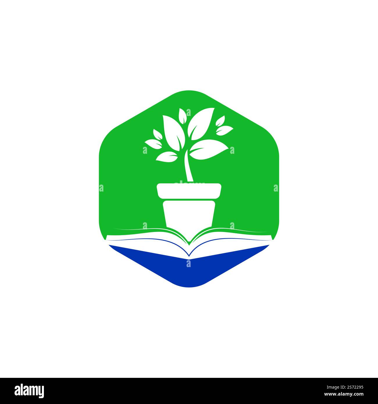Eco book vector logo design. Book and flower pot icon logo Stock Vector ...