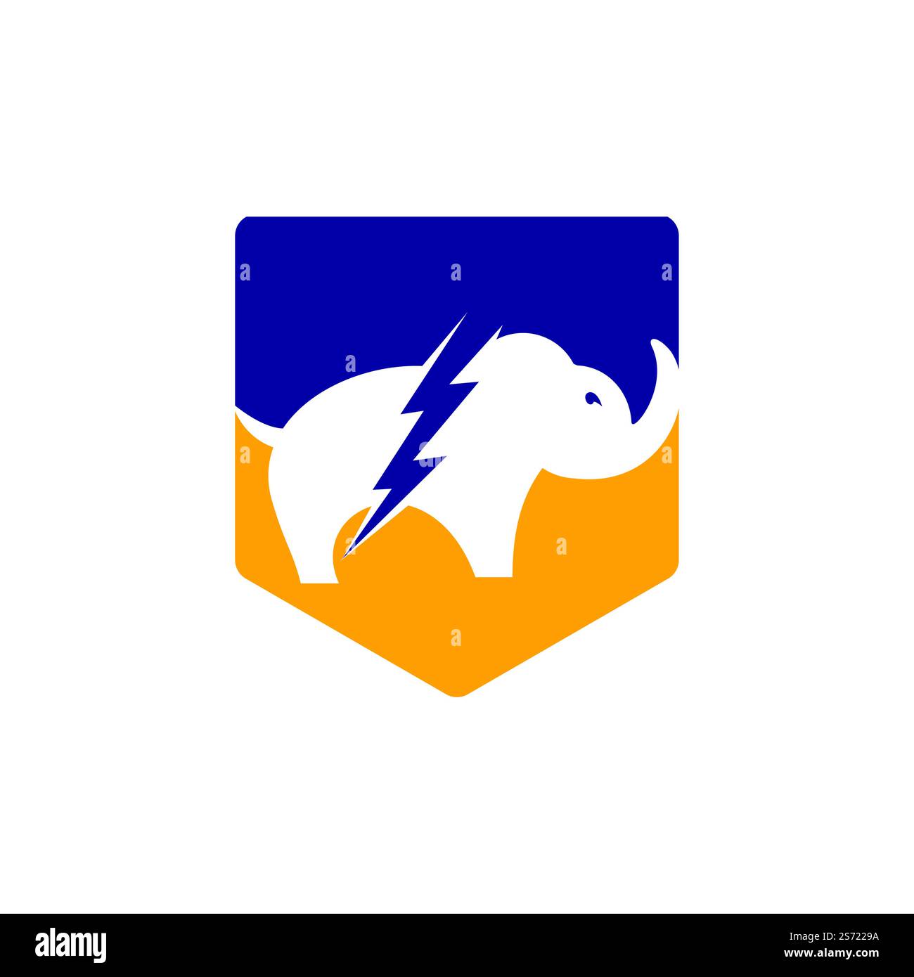 Elephant thunder vector logo design. Power elephant logo concept Stock ...