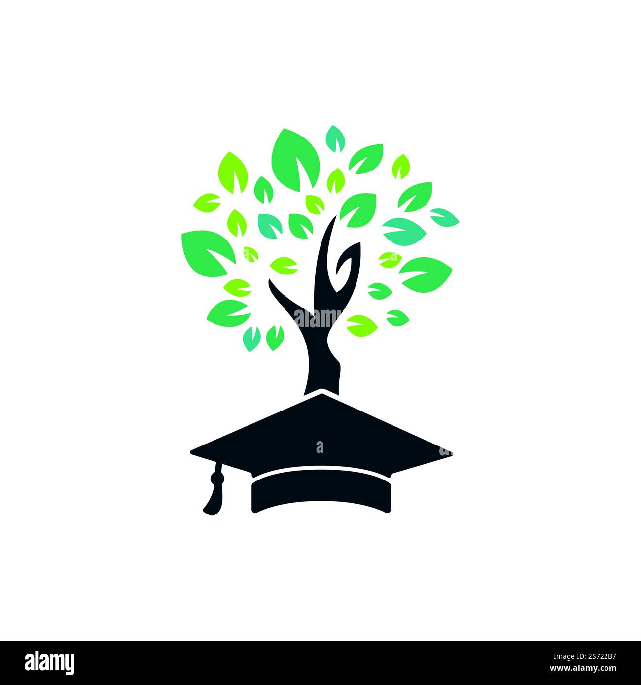 Creative modern nature Education logo design. Graduation cap and tree ...