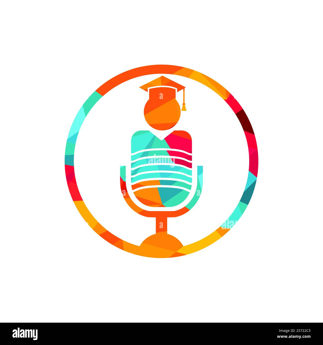 Student podcast vector logo icon symbol design. Education podcast logo ...