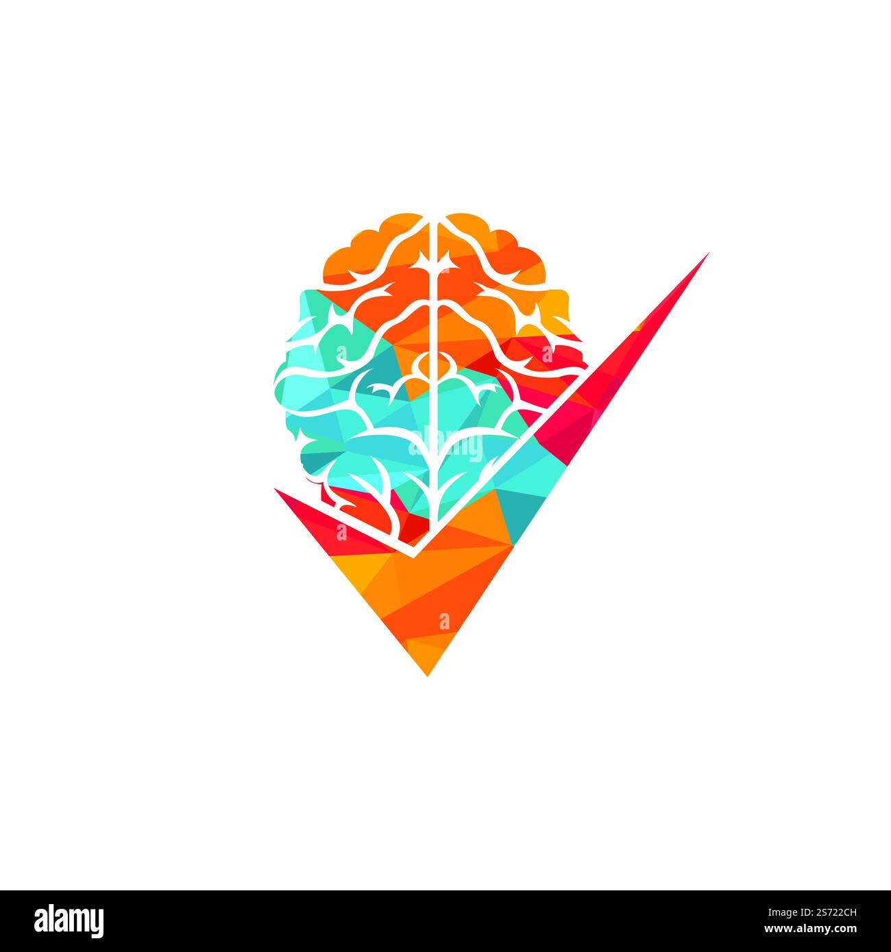 Brain check vector logo design. Brain and tick icon logo Stock Vector ...
