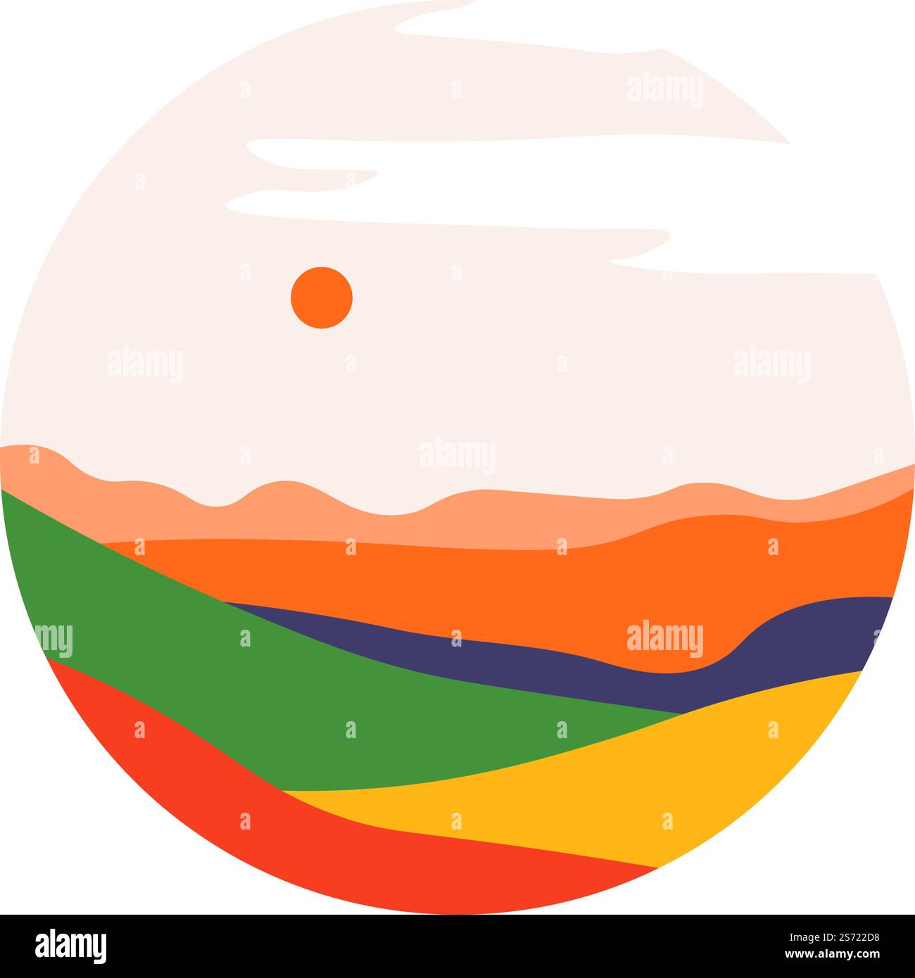 Desert landscape minimal vegetation Stock Vector Images - Alamy