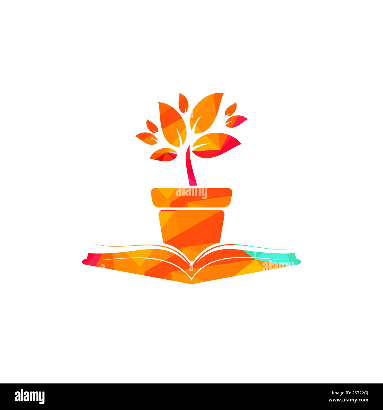 Eco book vector logo design. Book and flower pot icon logo Stock Vector ...