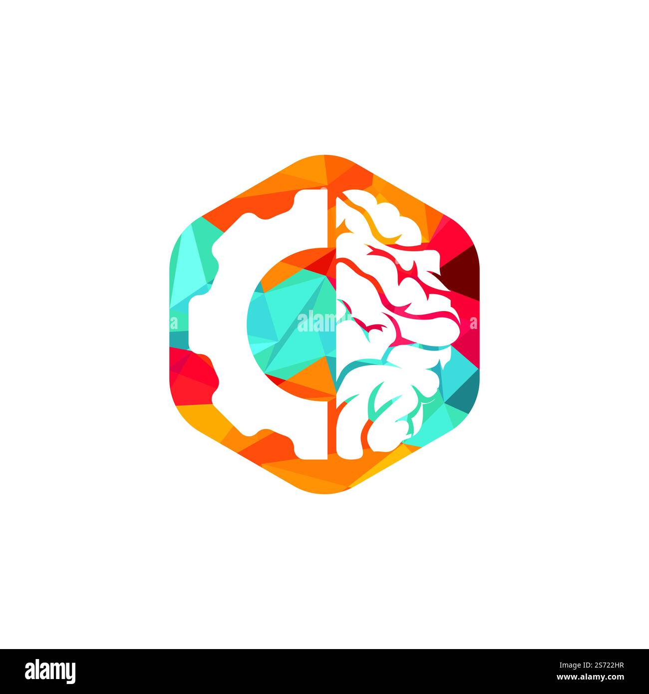 Brain and gear cog logo design. Education and mechanic symbol or icon ...