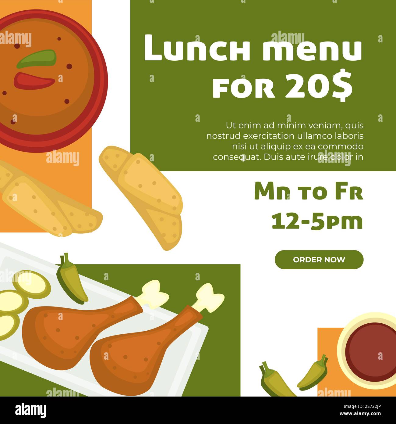 Online ordering from restaurant or cafe with lunch menu for 20 dollars ...