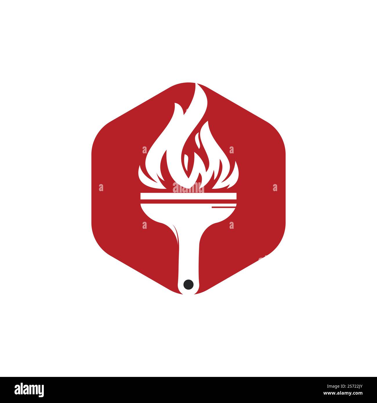 Fire brush vector logo design template. Home inspection and home ...