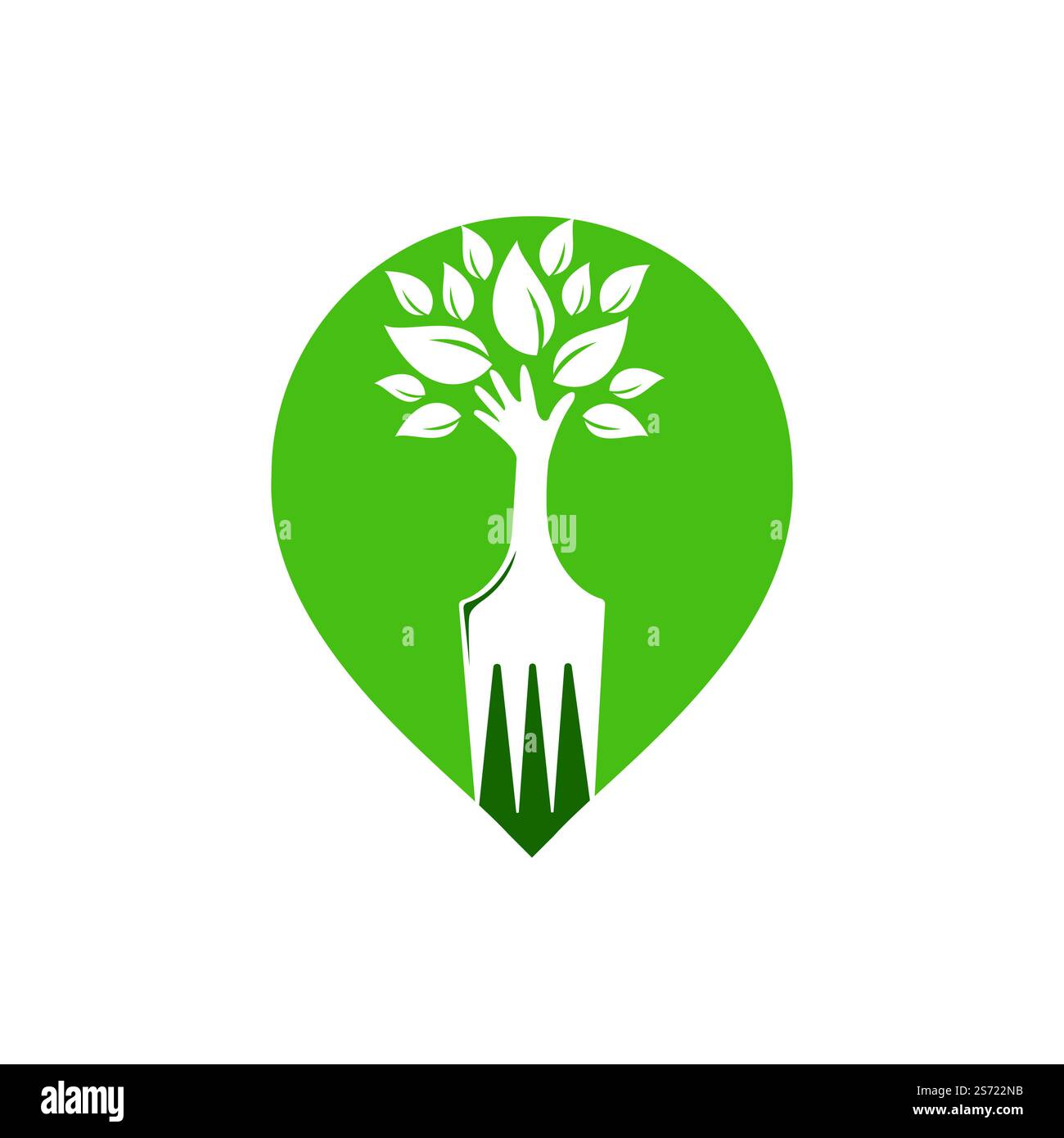 Fork hand tree vector logo design. Restaurant and farming logo concept ...