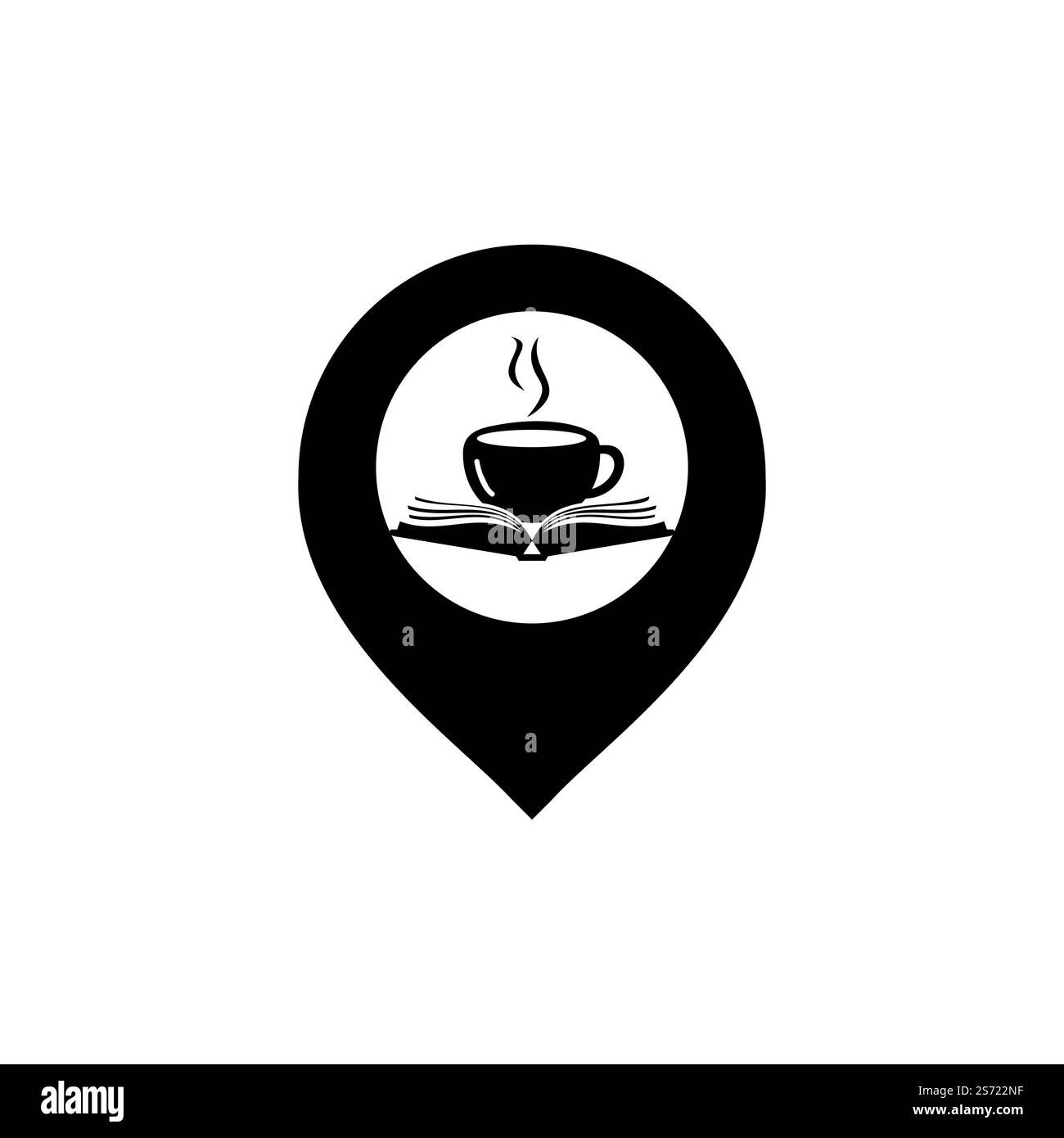 Coffee book with pin vector logo design. Tea Book Store Iconic Logo ...