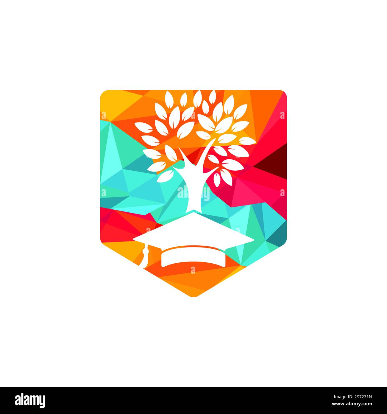 Creative modern nature Education logo design. Graduation cap and tree ...