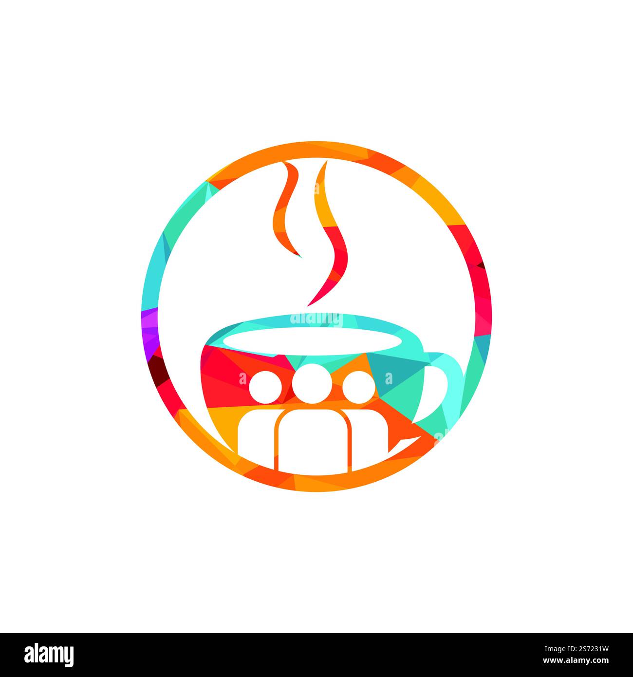 Coffee people vector logo design. Cafe or restaurant symbol Stock ...