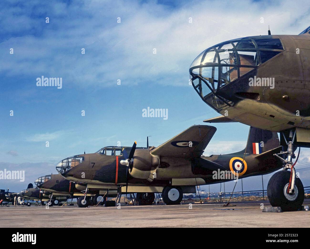 RAF Douglas A-20 Bostons, an American light bomber, attack aircraft, night intruder, night ...