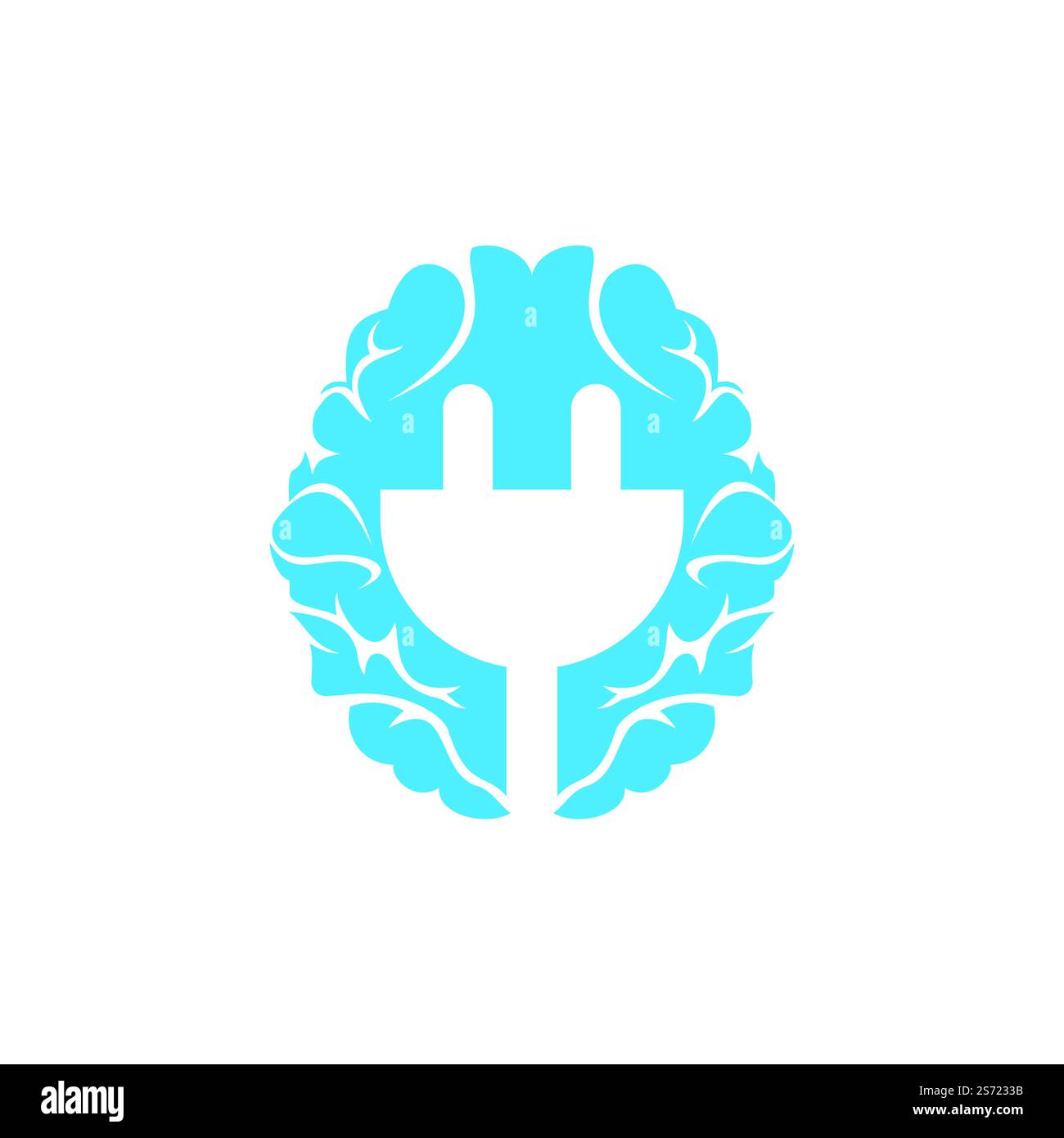 Brain and electric plug vector logo design. Innovation sign logo ...