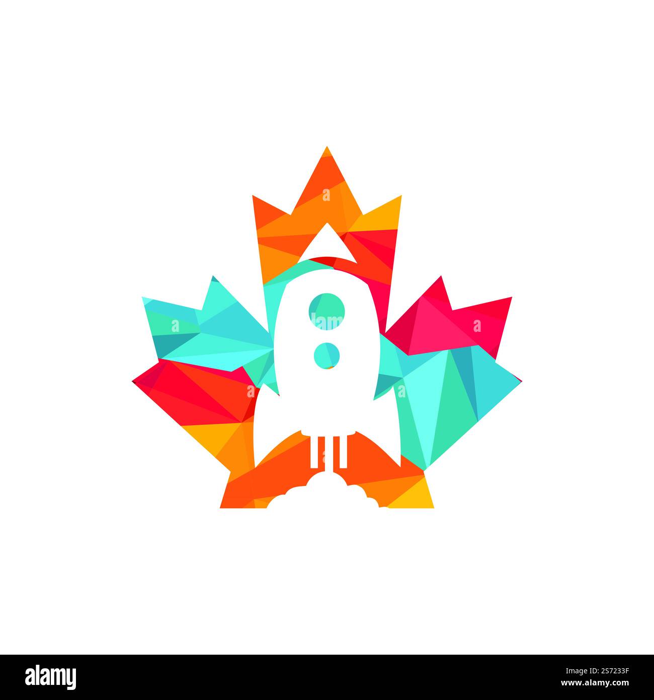 Maple leaf and rocket vector logo design. Canada transport logo concept ...