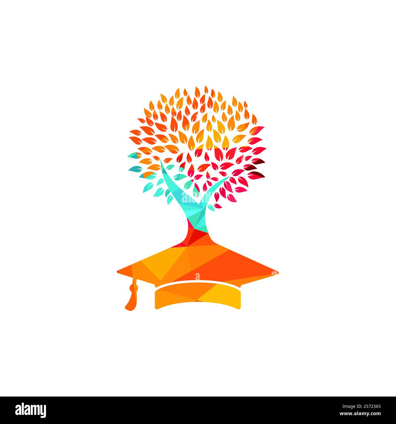 Creative modern nature Education logo design. Graduation cap and tree ...