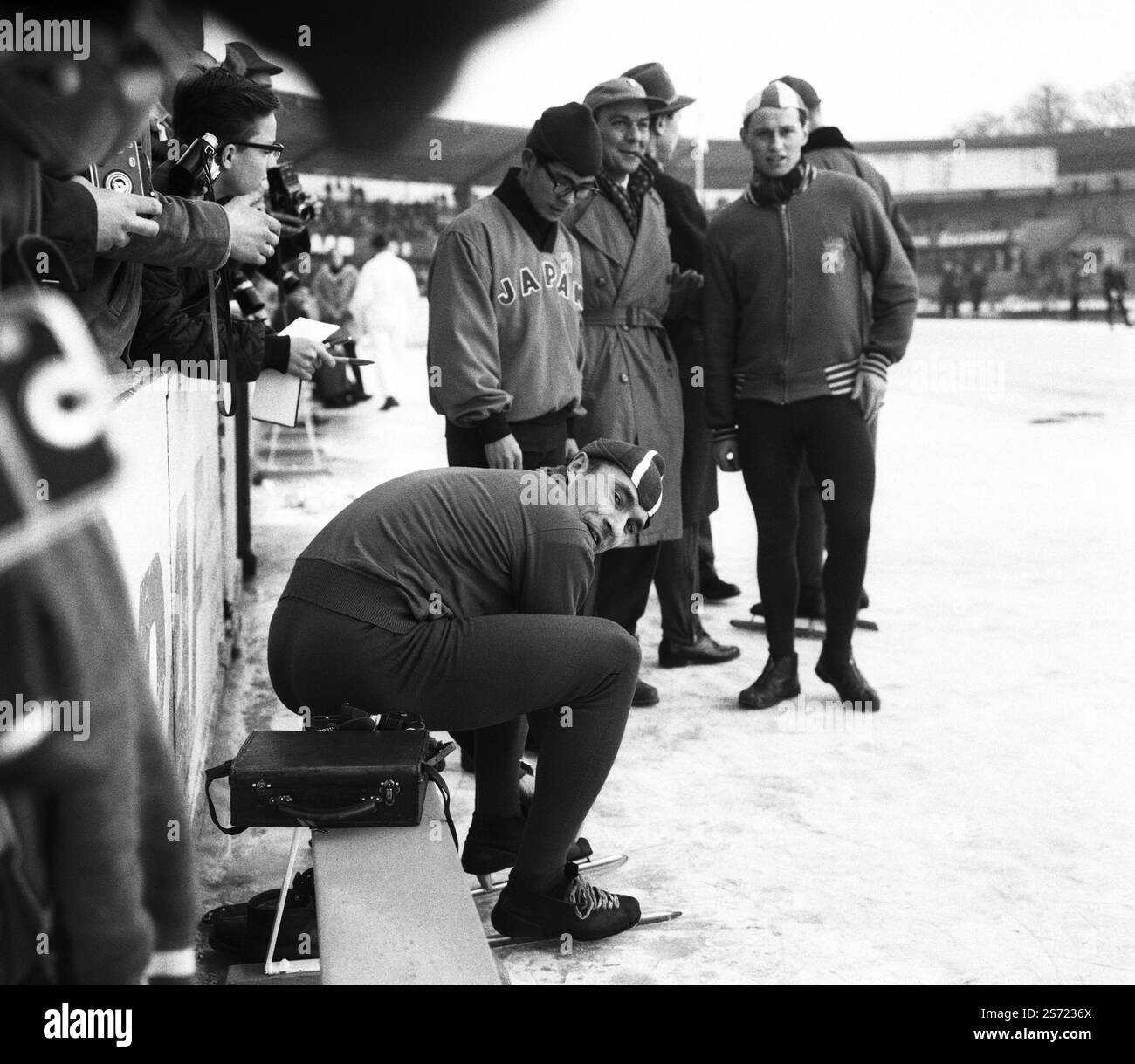 YEVGENY GRISHIN Soviet speed skater in the World Championships in ...