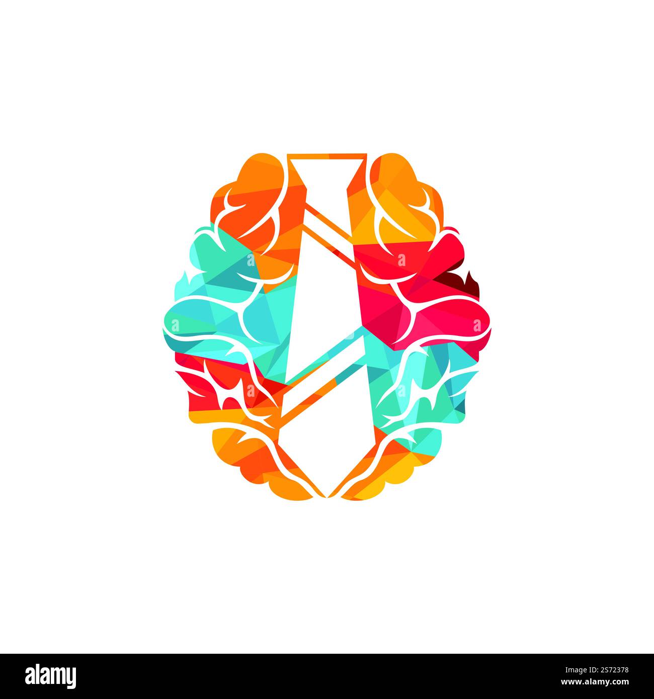 Smart job idea vector logo design concept. Brain and tie icon logo ...