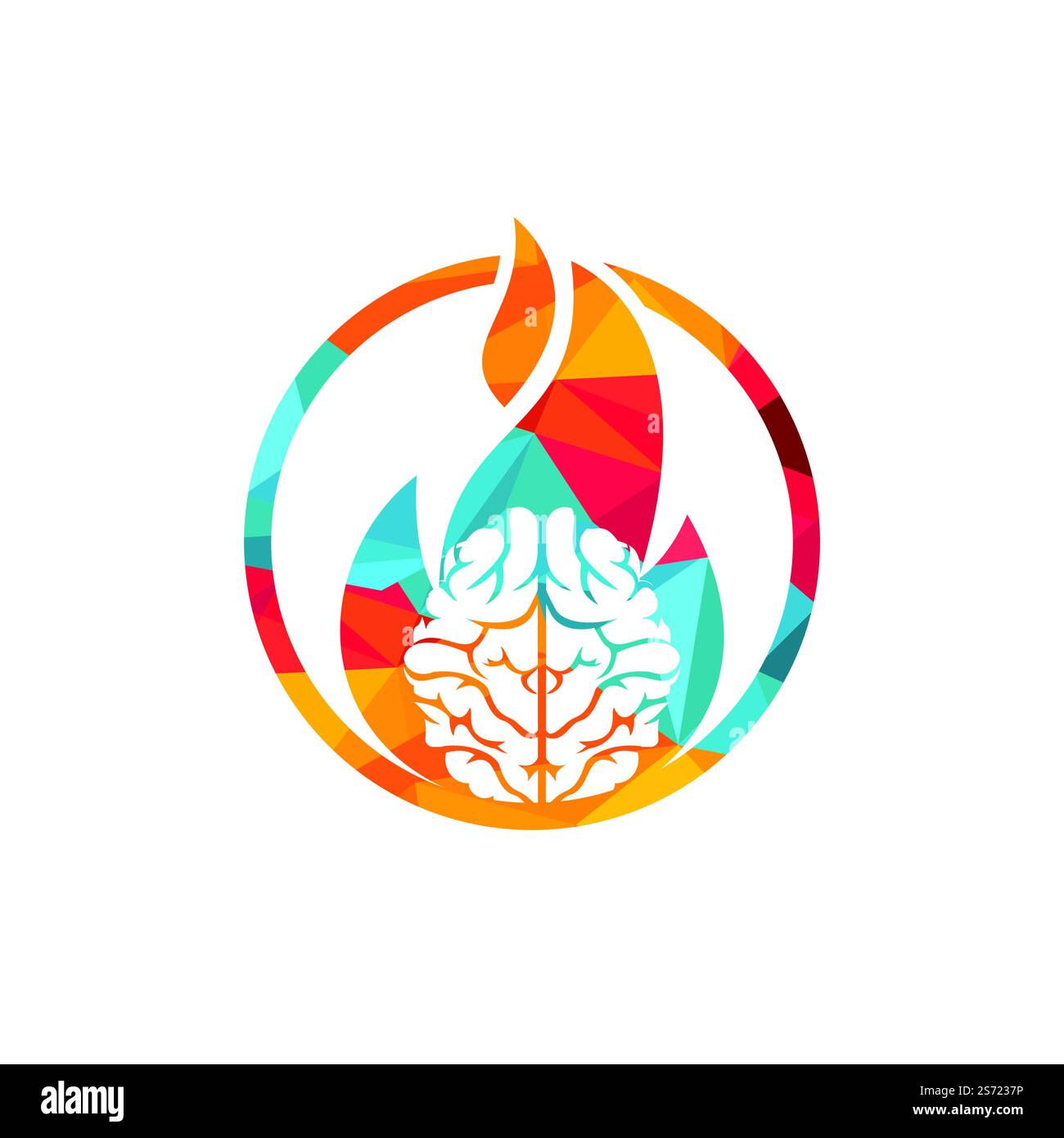 Fire brain vector logo design template Stock Vector Image & Art - Alamy